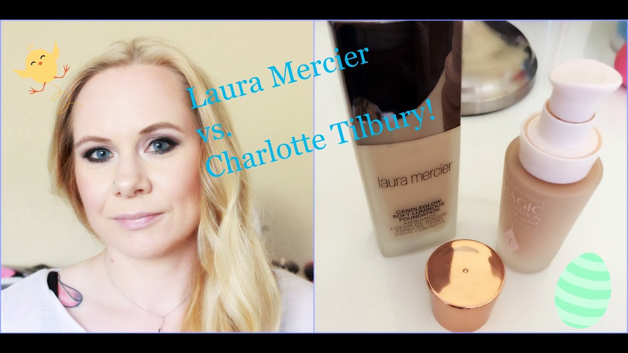 FOUNDATION REVIEW! CHARLOTTE TILBURY, LAURA MERCIER! - YouTube
