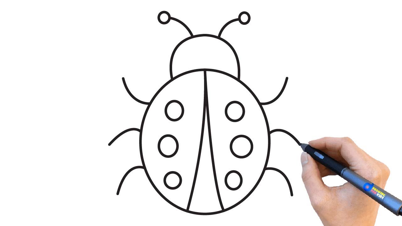 How to draw a ladybug for kids step by step | Drawing for kids - YouTube