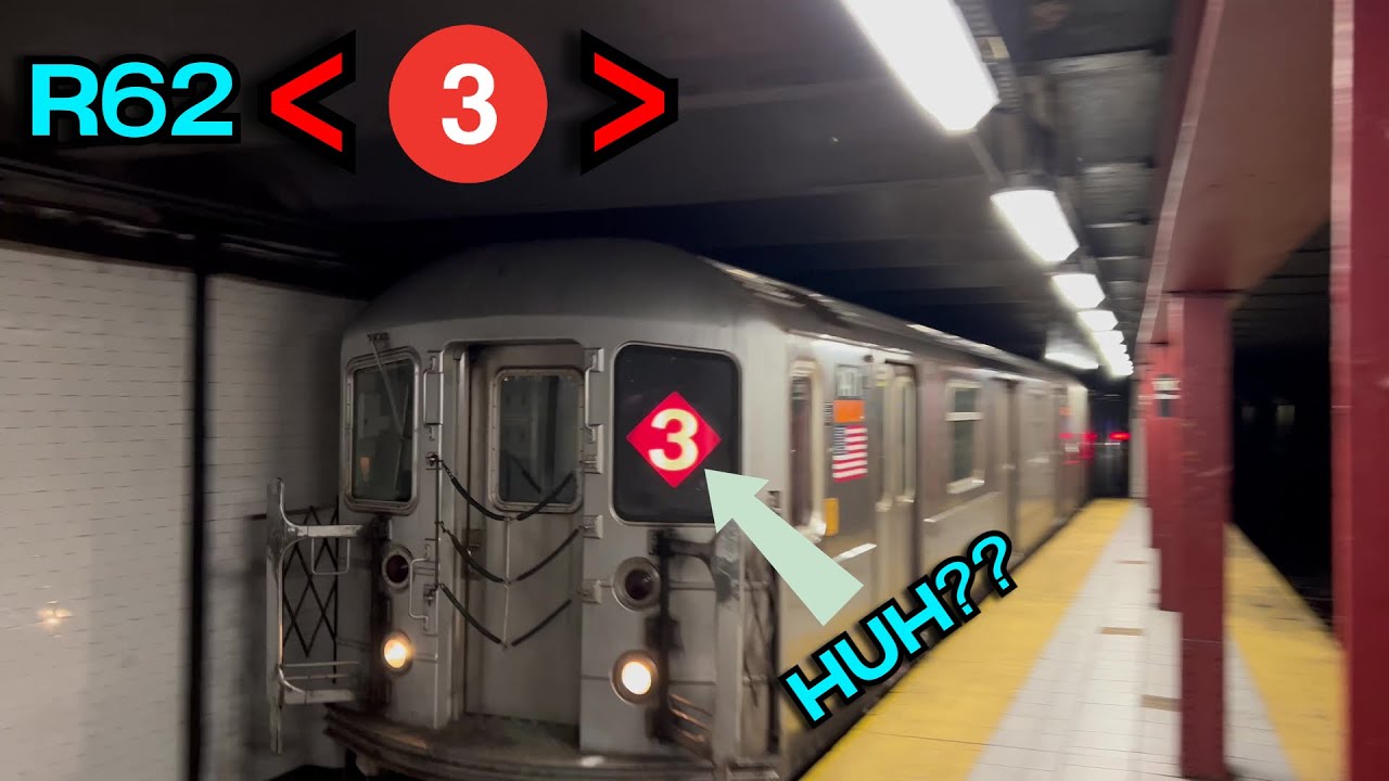 NYC Subway: R62 with a vandalized rollsign on the 3 line?! (2/22/24 ...