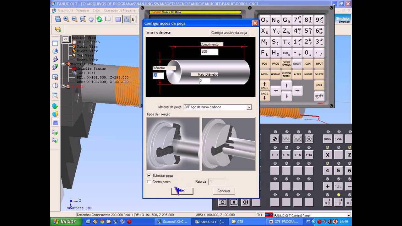 PROGRAMAÇÃO CNC G78 CICLO DE ROSCA SEMI AUTOMATICO arzclone - YouTube