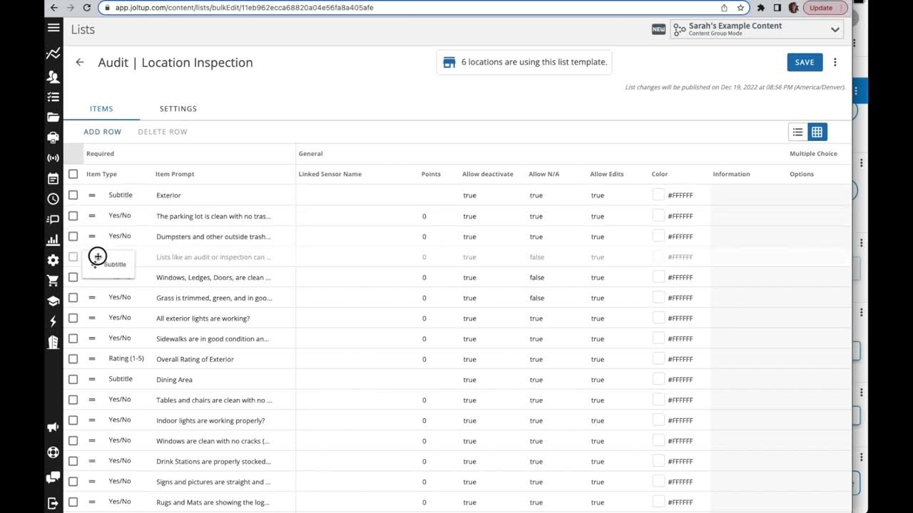 Jolt Lists | Editing List Items in Grid View - YouTube