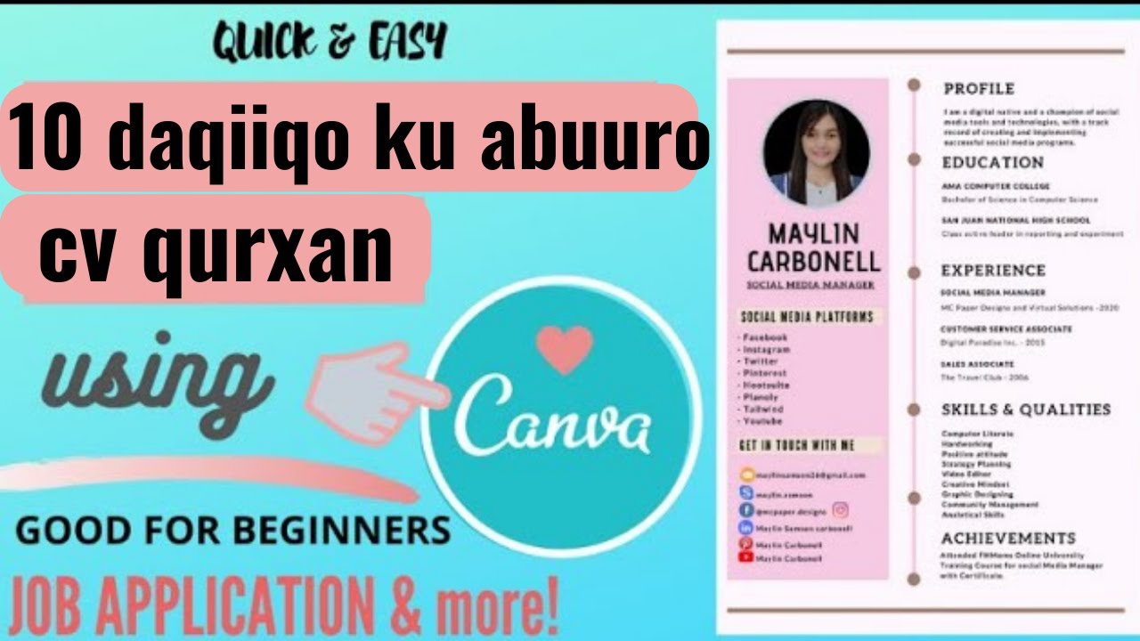 Sidee Cv loo sameystaa markaa jaamacad dalbaneysid. - YouTube