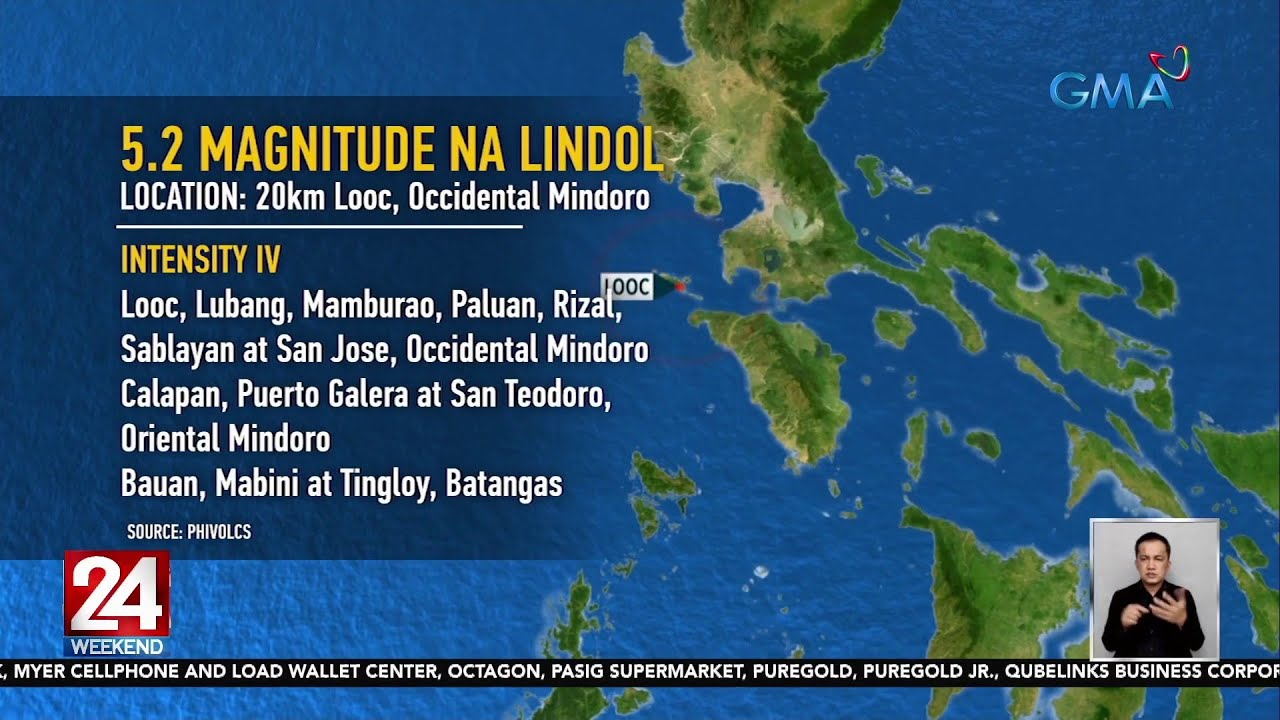 5.2 magnitude na lindol sa Occidental Mindoro, ramdam hanggang Metro ...