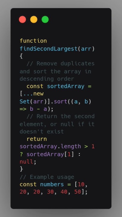 Find the second largest number 🎷🥁 #javascript #quiz #js #jsshorts #short #subscribe #trending # ...