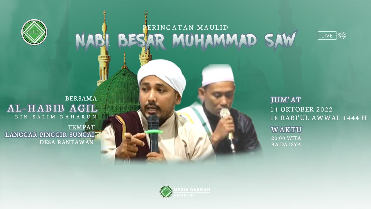 🔴[LIVE] PERINGATAN MAULID NABI BESAR MUHAMMAD SAW BERSAMA AL HABIB AGIL ...