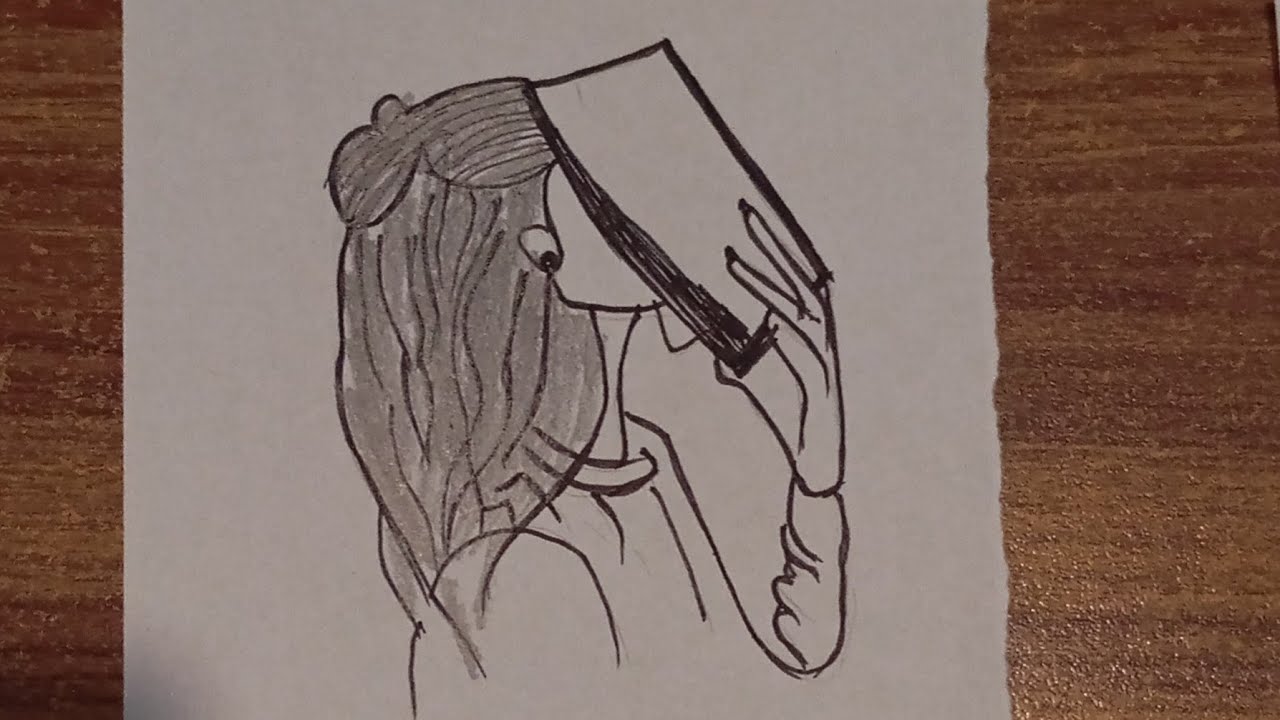 how to draw a beautiful girl hidden face drawing || pencil drawing ...
