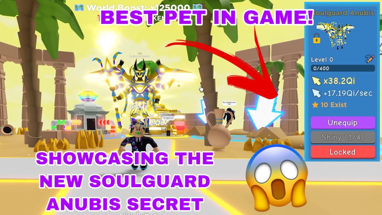 OMG!! I GOT THE NEW *Soulguard Anubis* SECRET PET! | Clicker Simulator ...