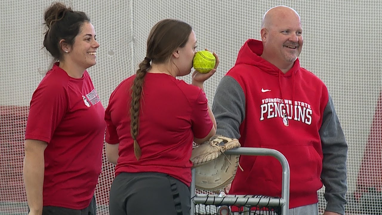 Youngstown State softball coach celebrates major milestone win - YouTube