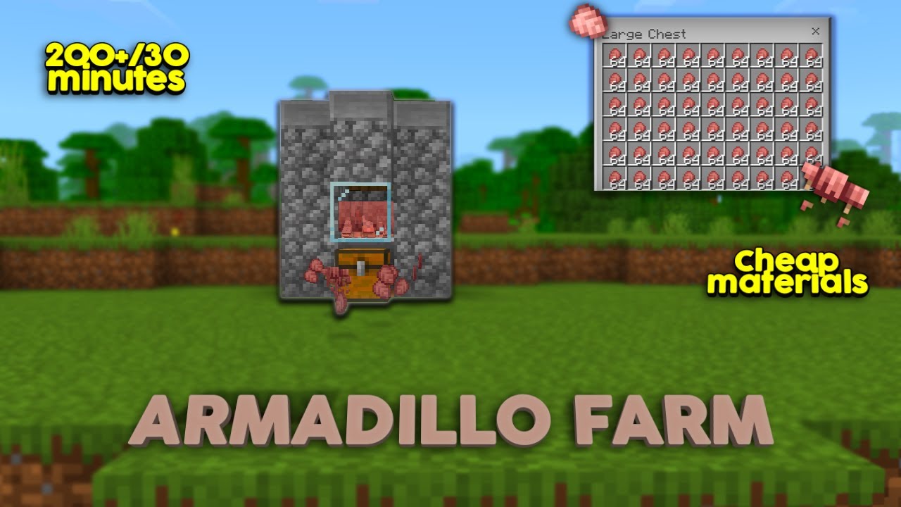 Minecraft Bedrock Easy Armadillo Farm! For Minecraft 1.21(Unlimited ...