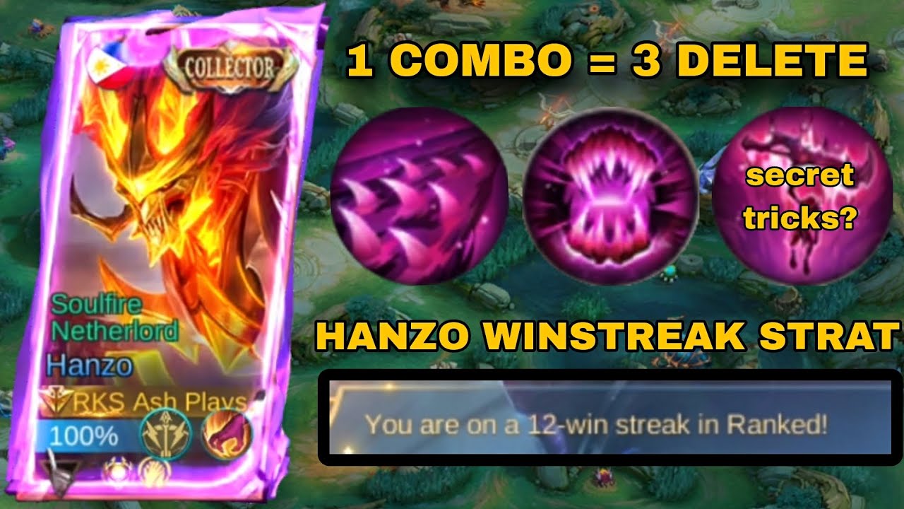 NEW HANZO 1 COMBO= 3 DELETE TRICKS!! (New Unkillable Build For Hanzo ...
