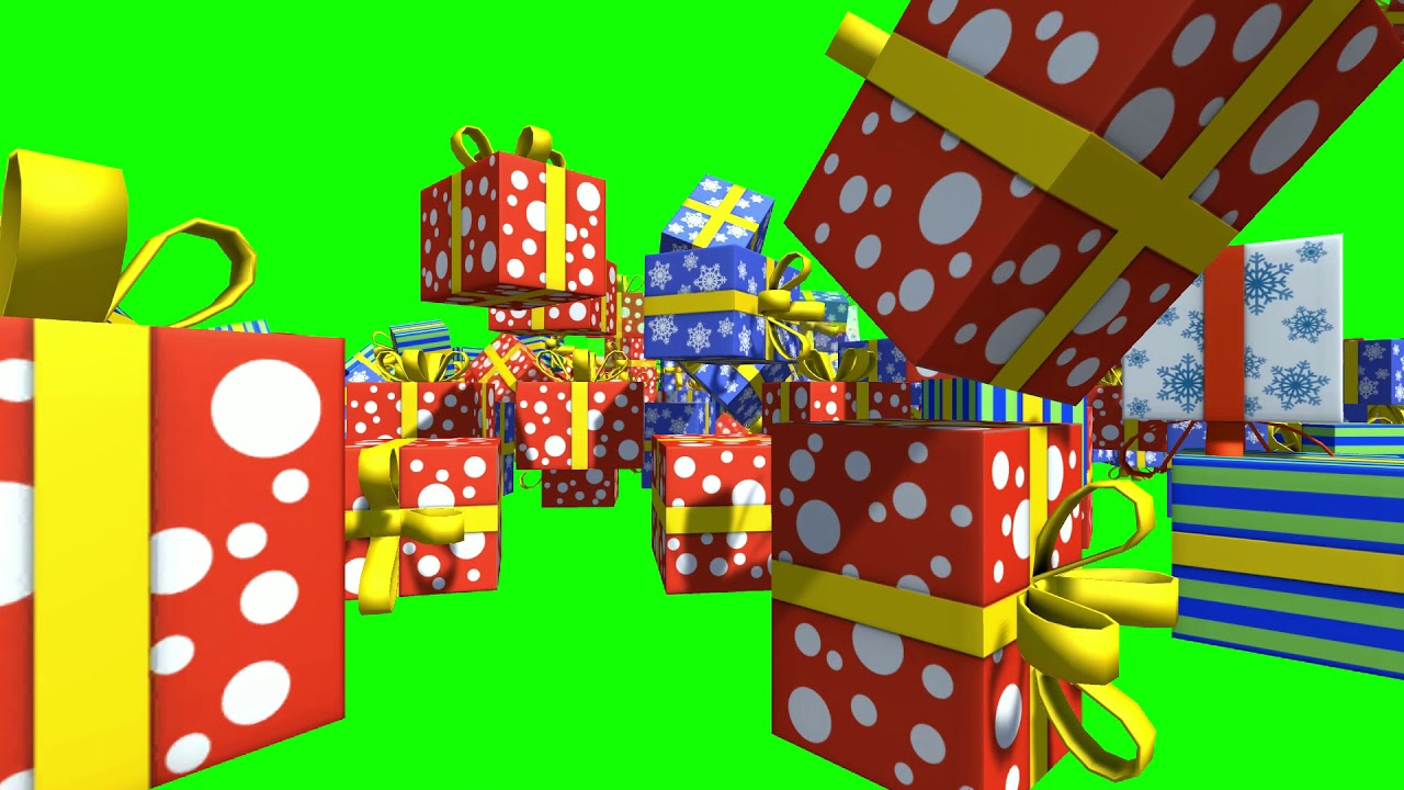 Green Screen Xmas Presents Animated Falling - YouTube