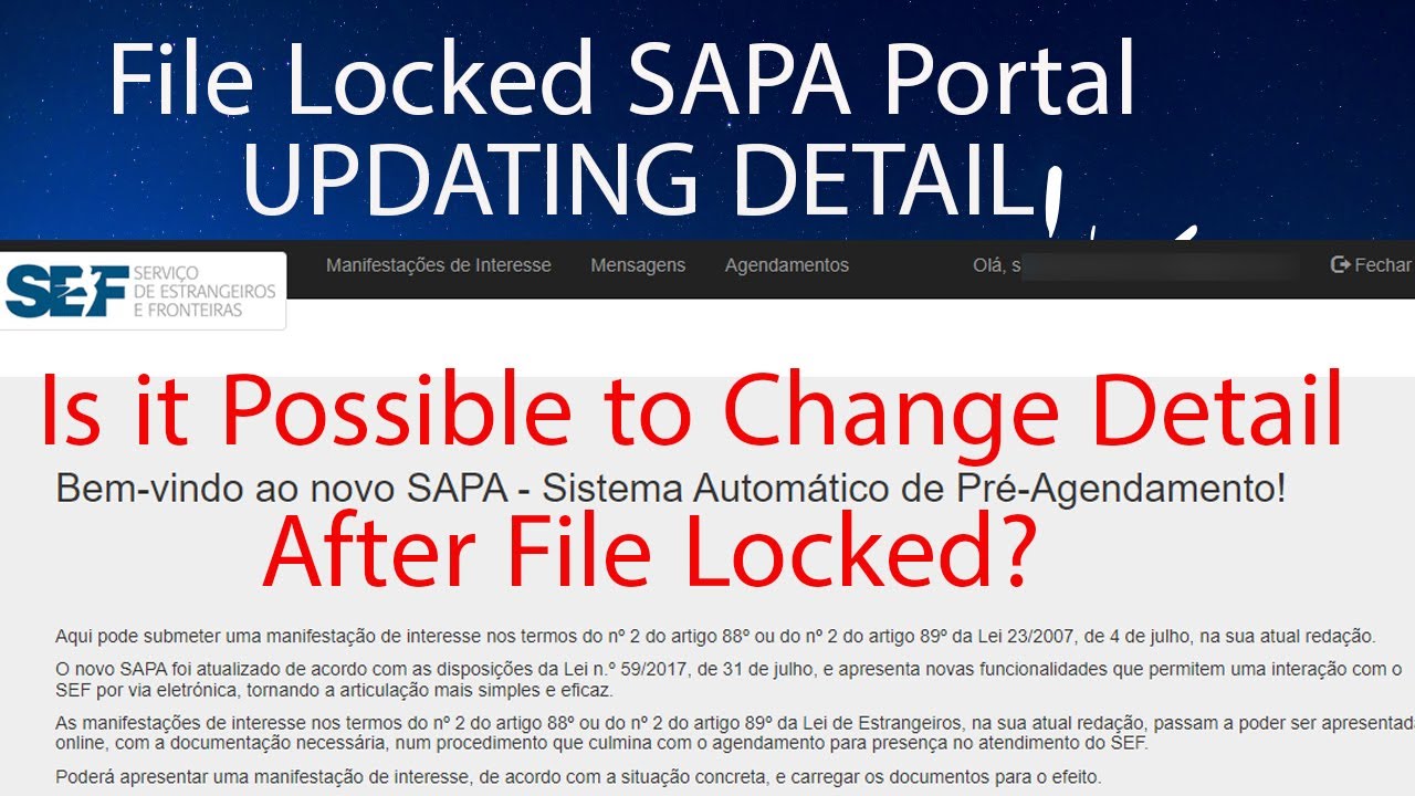 Change information in SAPA Portal | Updating Data from Immigration ...