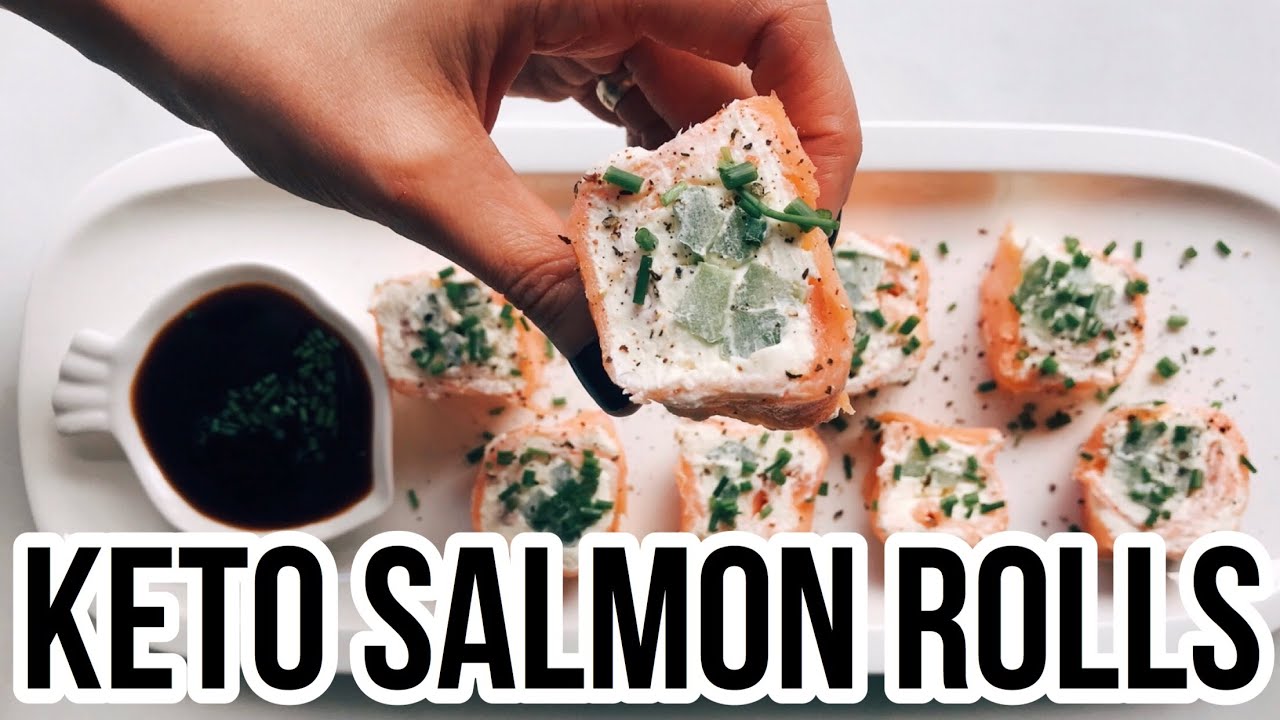 SNACK KETO CON 3 INGREDIENTES | KETO LOW CARB SALMON ROLLS | Manu ...