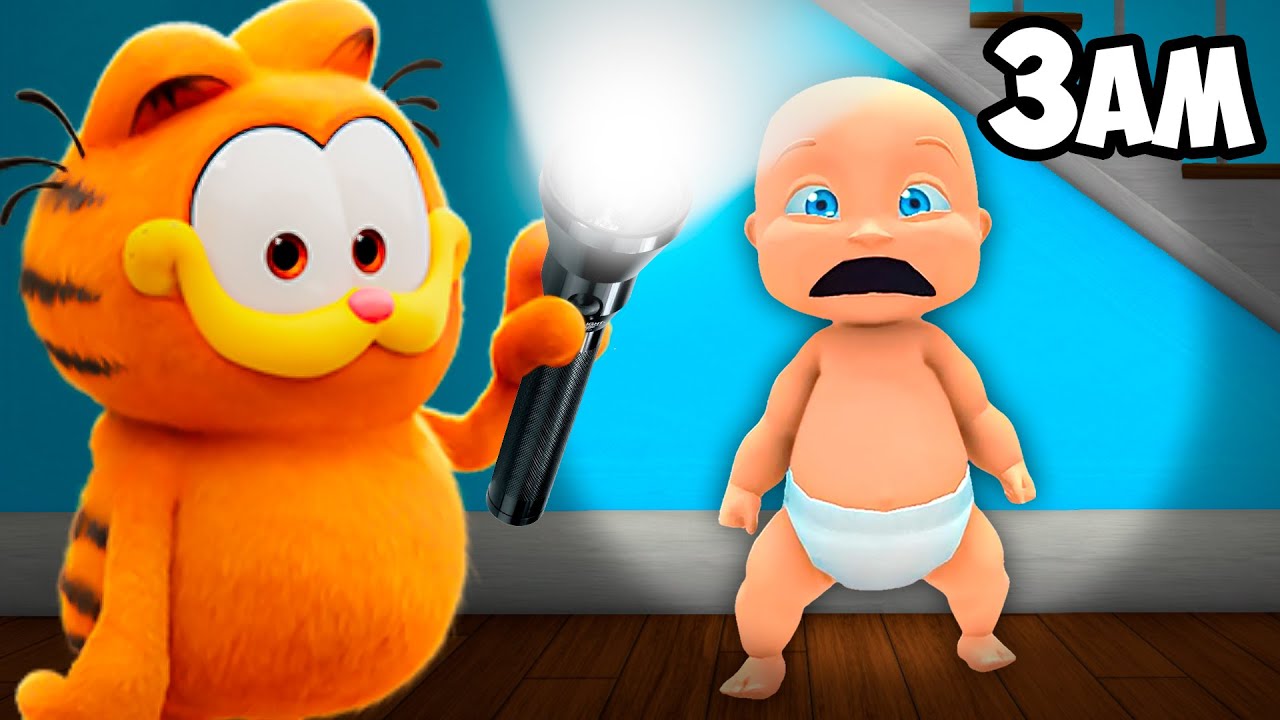Baby and GARFIELD Play Hide and Seek at 3 AM!! - YouTube