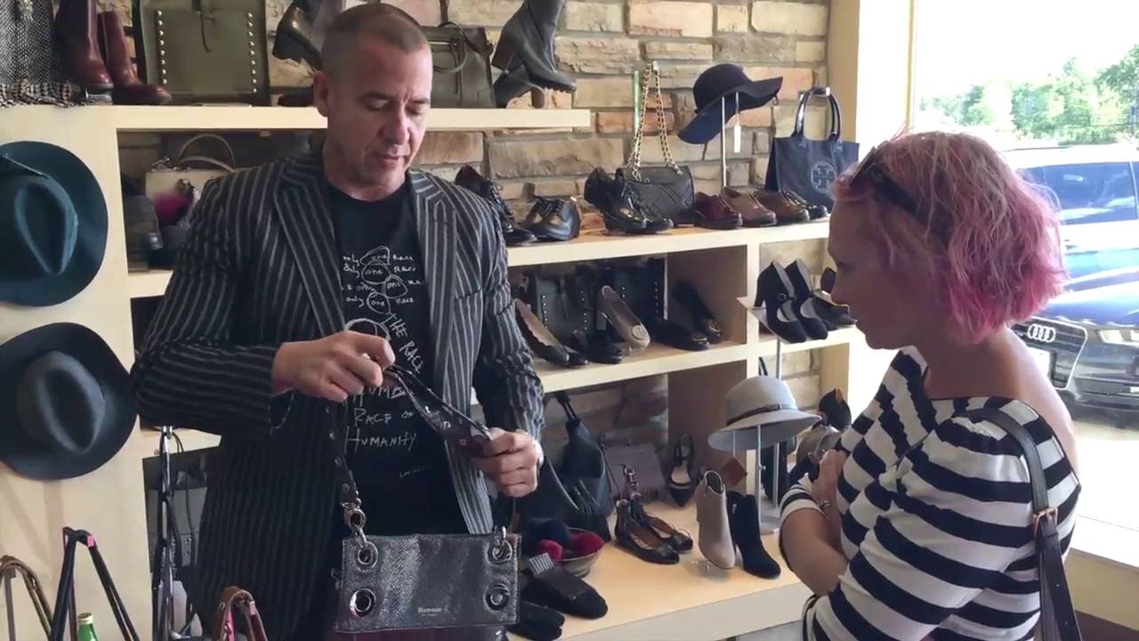 Hammitt handbags: Tony Drockton demonstrates a convertible handbag ...