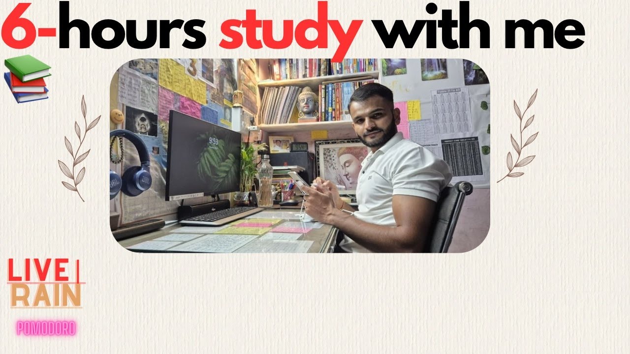 LIVE Study With Me – 6 Hour Deep Focus Session 🌧️ | Pomodoro (60/10 ...