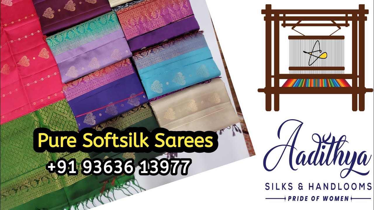 Handloom Pure SoftsilkSarees with Silkmark certified||Aadithya Silks ...