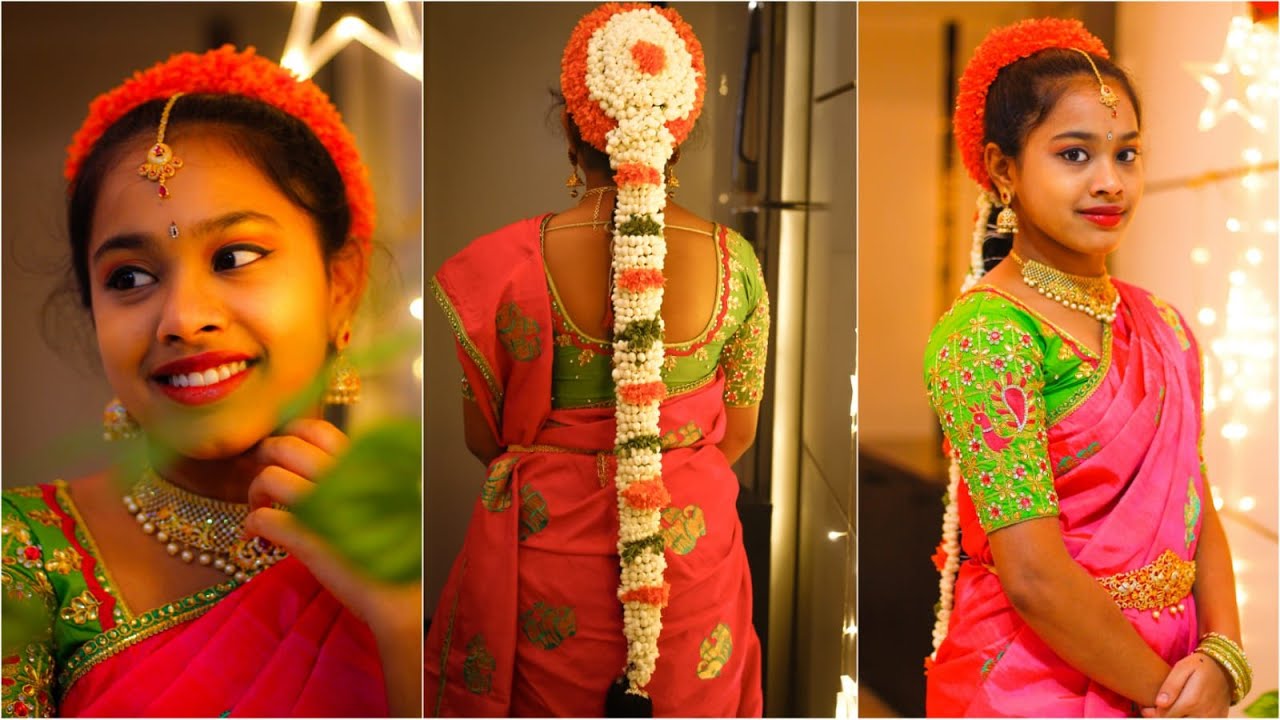 అమ్మమ్మ వేసిన పూల జడ | Poola Jada Making in Telugu | Traditional Hair ...