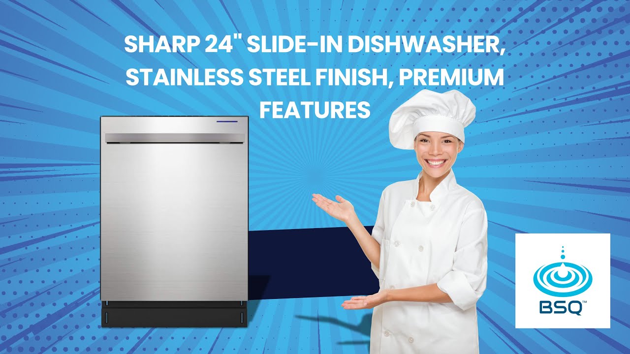SHARP Slide-In Dishwasher | 24" Wide, Soil Sensors, Premium White LED ...