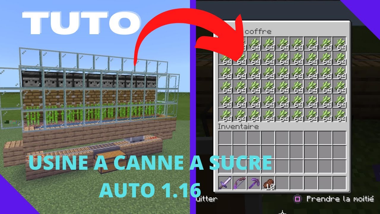 [TUTO] Usine à canne à sucre 100% automatisée Facile | 1.19 MINECRAFT ...