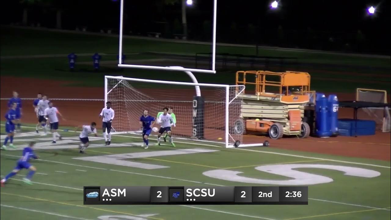 SCSU Men's Soccer Highlights vs Assumption - YouTube