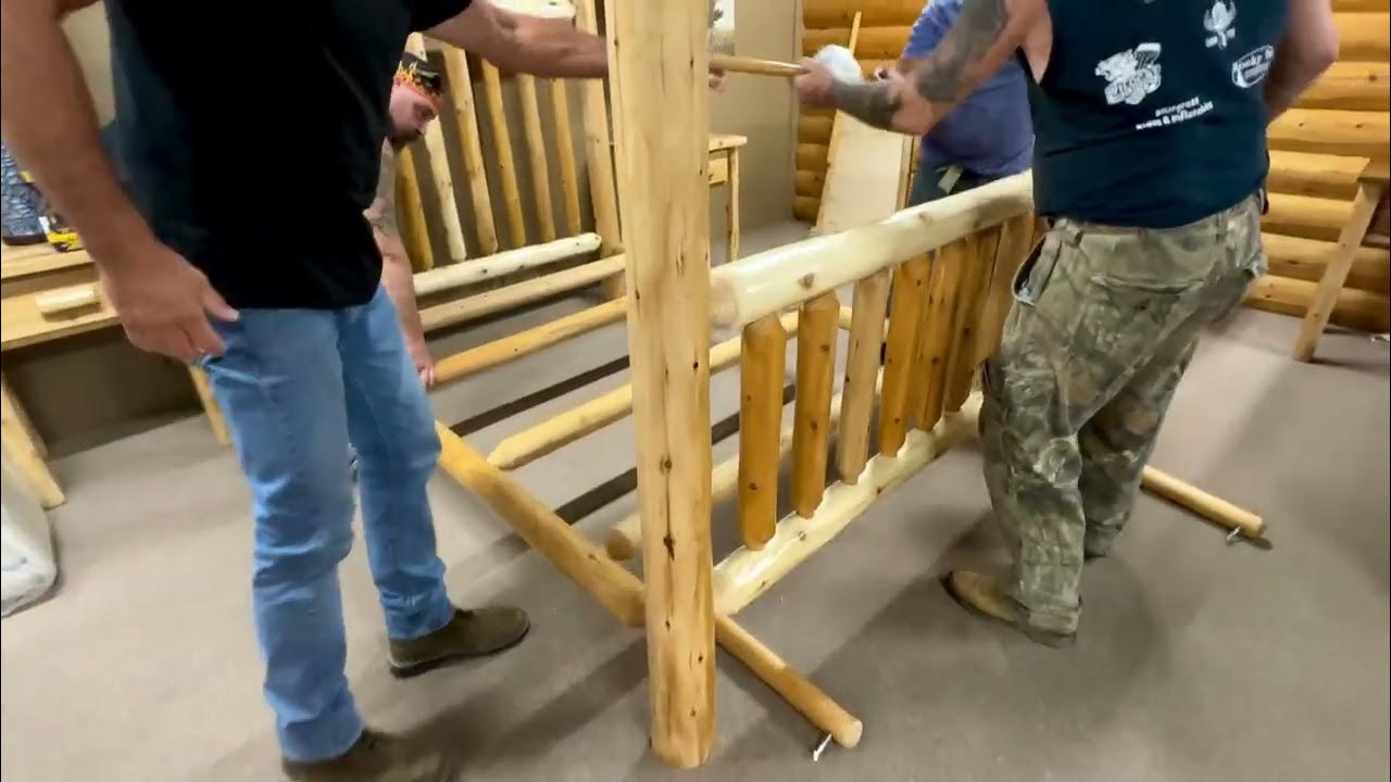 How to assemble a log bed - LogHeads Log Canopy Bed - YouTube