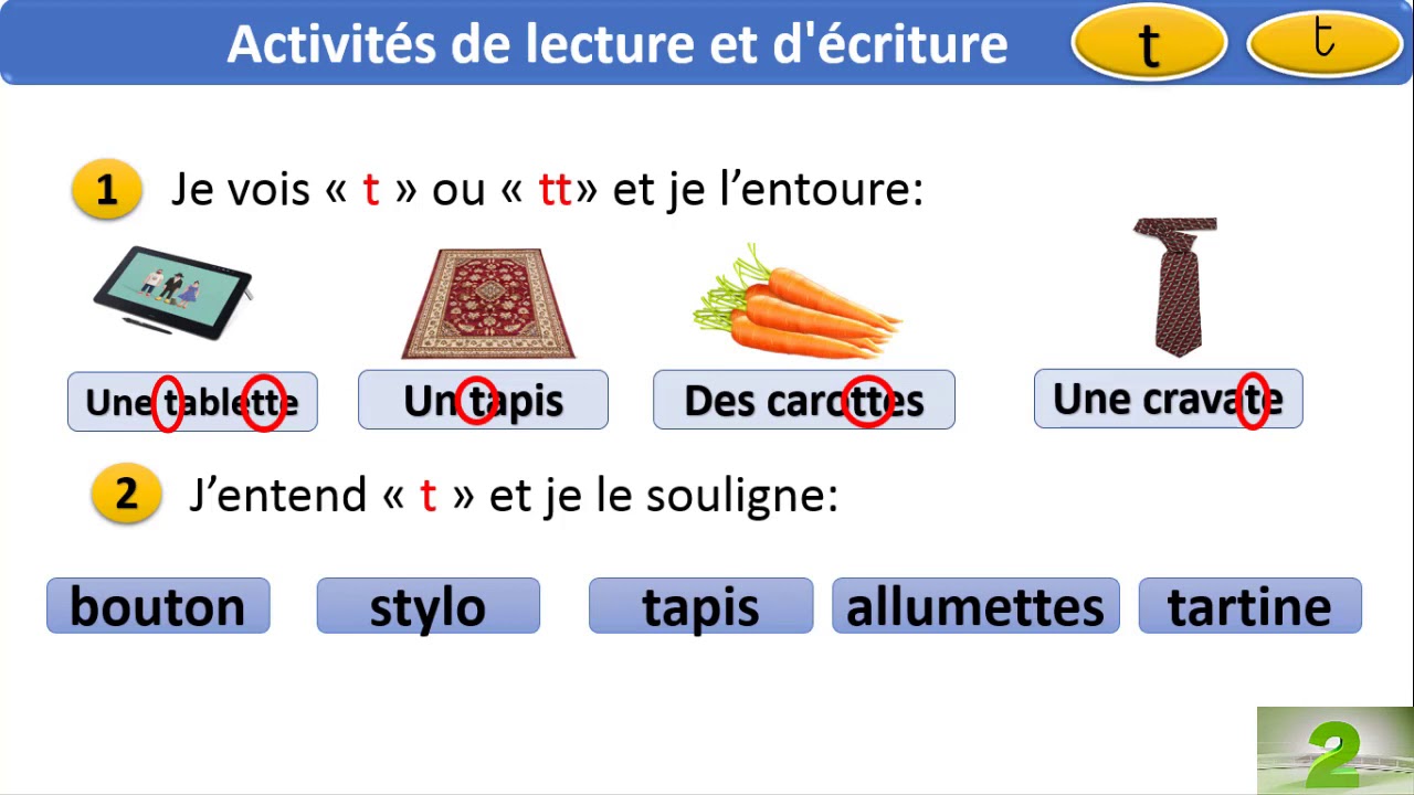 Activités de lecture et d'écriture la lettre (t) / unité 3 / l'oasis ...
