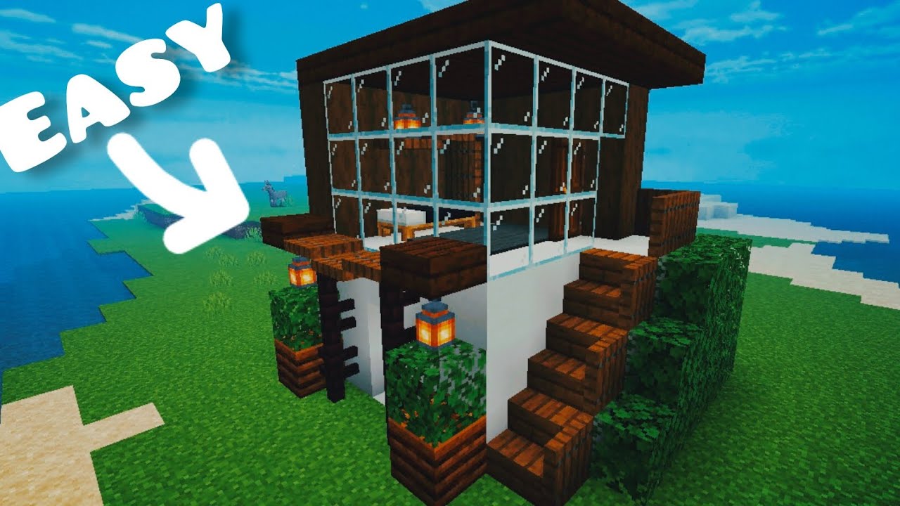 Minecraft: Small Modern House | How to build an Easy Modern House ...