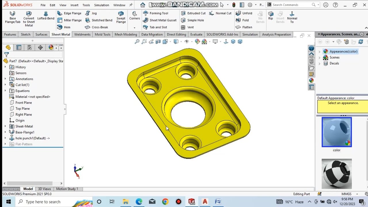 Forming tool sheet metal in solidworks - YouTube