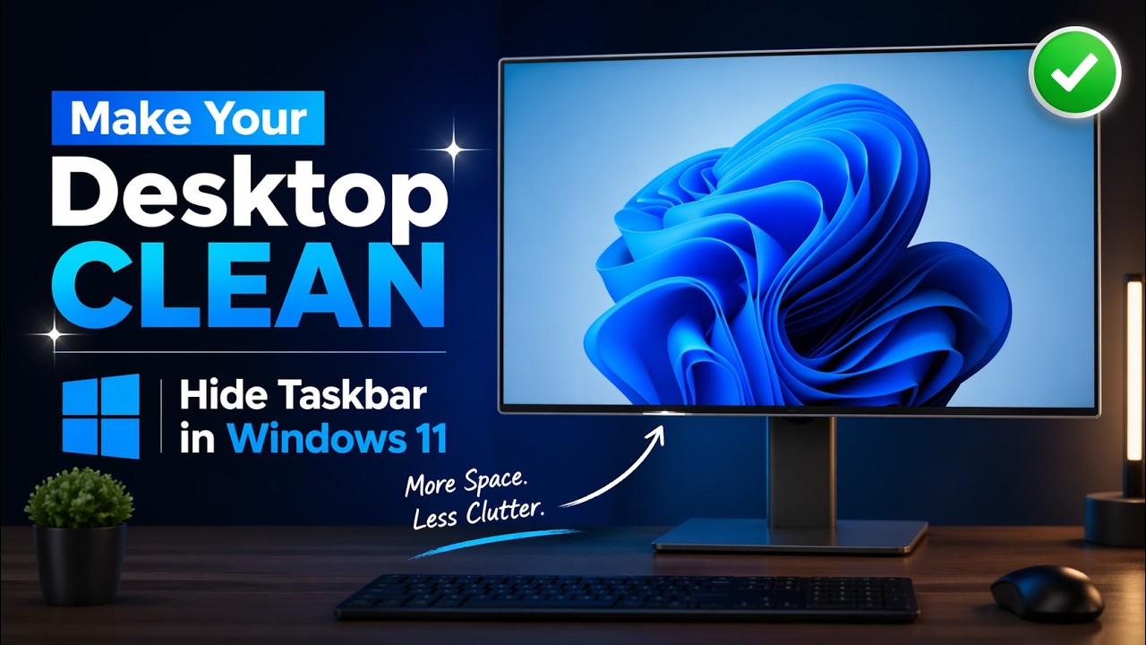 How To Hide Taskbar in Windows 11 in 30 Seconds! ( 2026 - Make Your ...