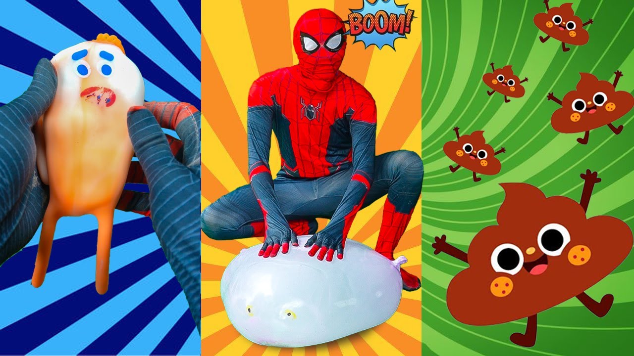 Spider-Man: Inflate Toys Until They Go BOOM!💥 (BIG EXPLOSION FROM WATER ...