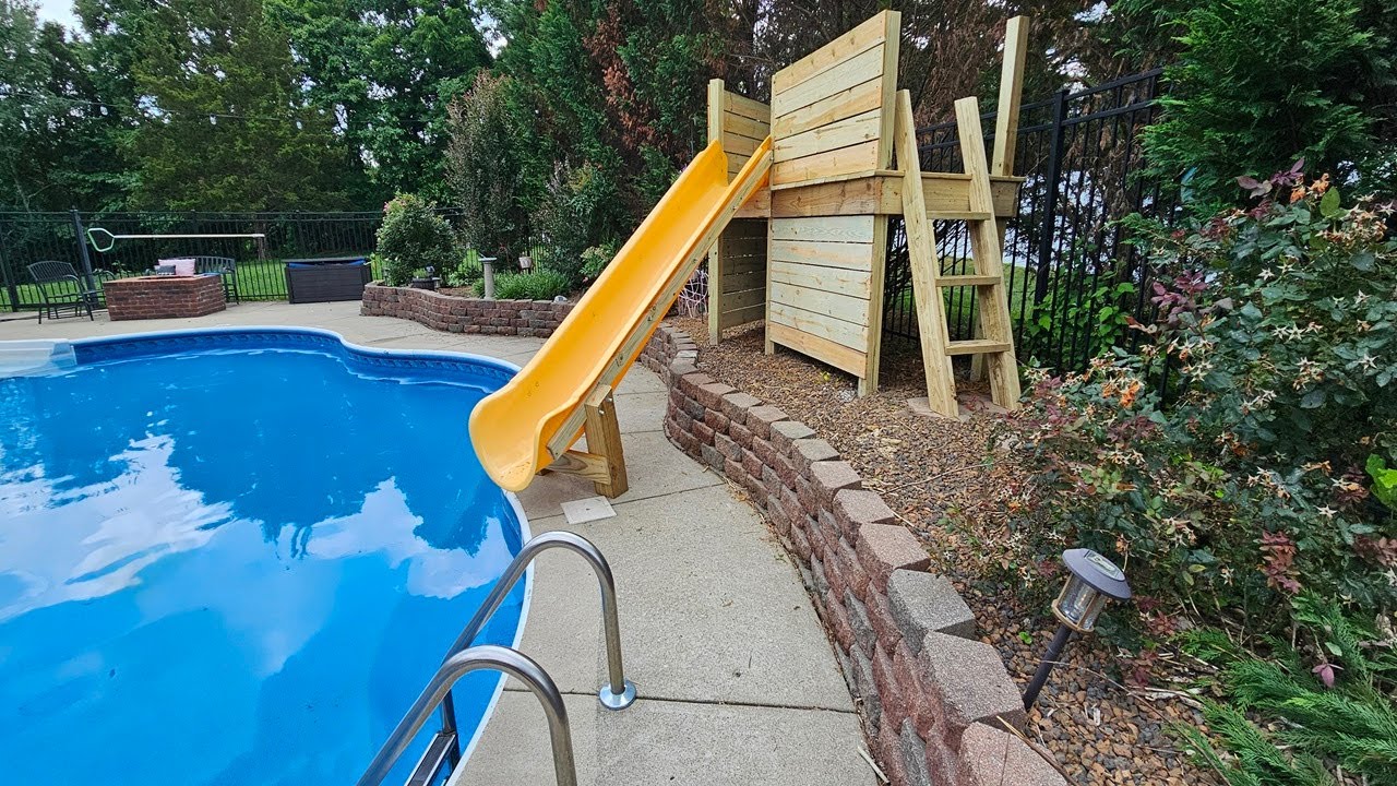 DIY Playground slide to pool slide! - YouTube