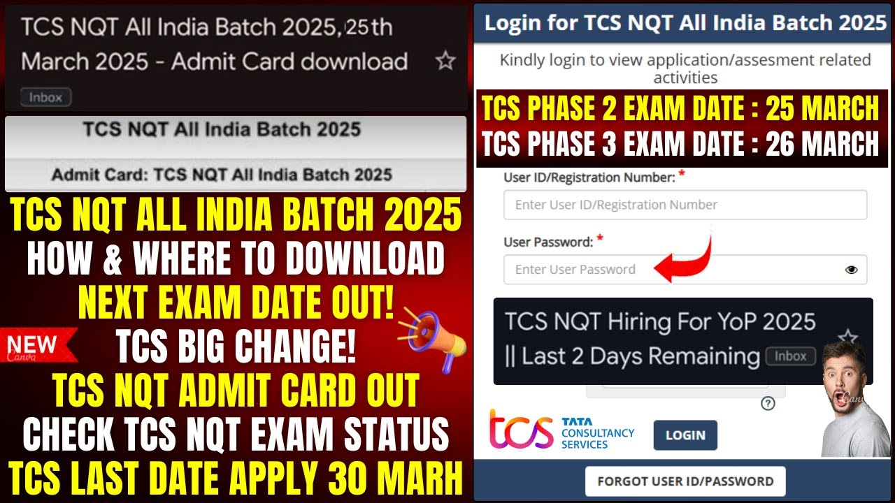 TCS NQT 2025 All Remaining Candidates Admit Card Released | How To ...
