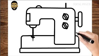 Simple Sewing Machine Drawing