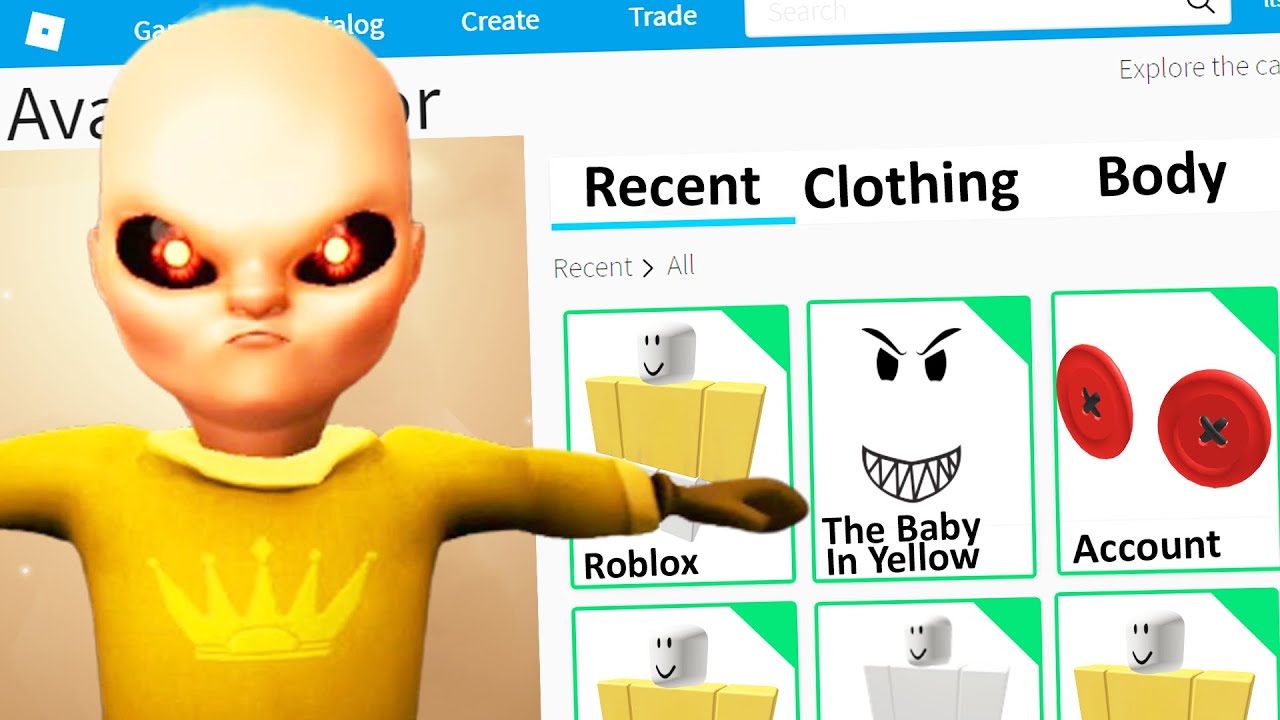 MAKING THE BABY IN YELLOW a ROBLOX ACCOUNT - YouTube
