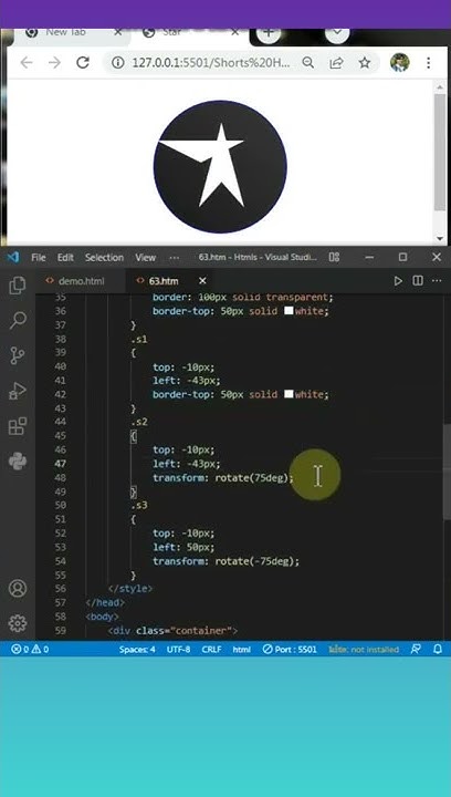 Amazing css||Star pure css #html #css #star #cssproject #cssanimation #vipcoading2022 - YouTube