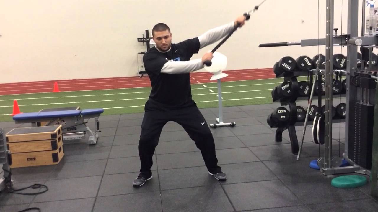 Base Cable Chop with Pallof Press - YouTube