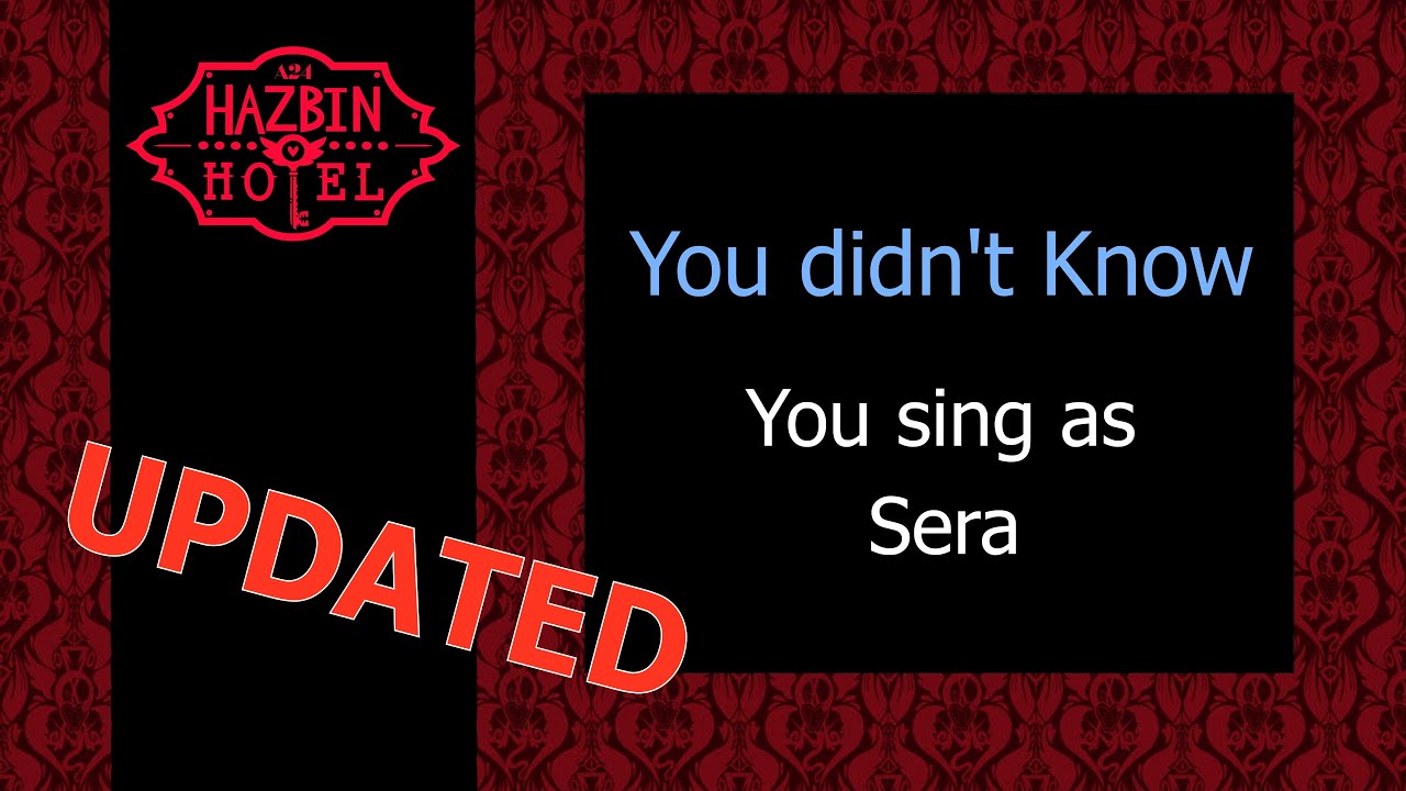 You didn't know - Karaoke - You sing Sera - Updated - YouTube