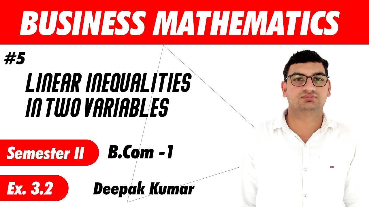 #5 Linear Inequalities in two variables Business Mathematics Exercise 3 ...