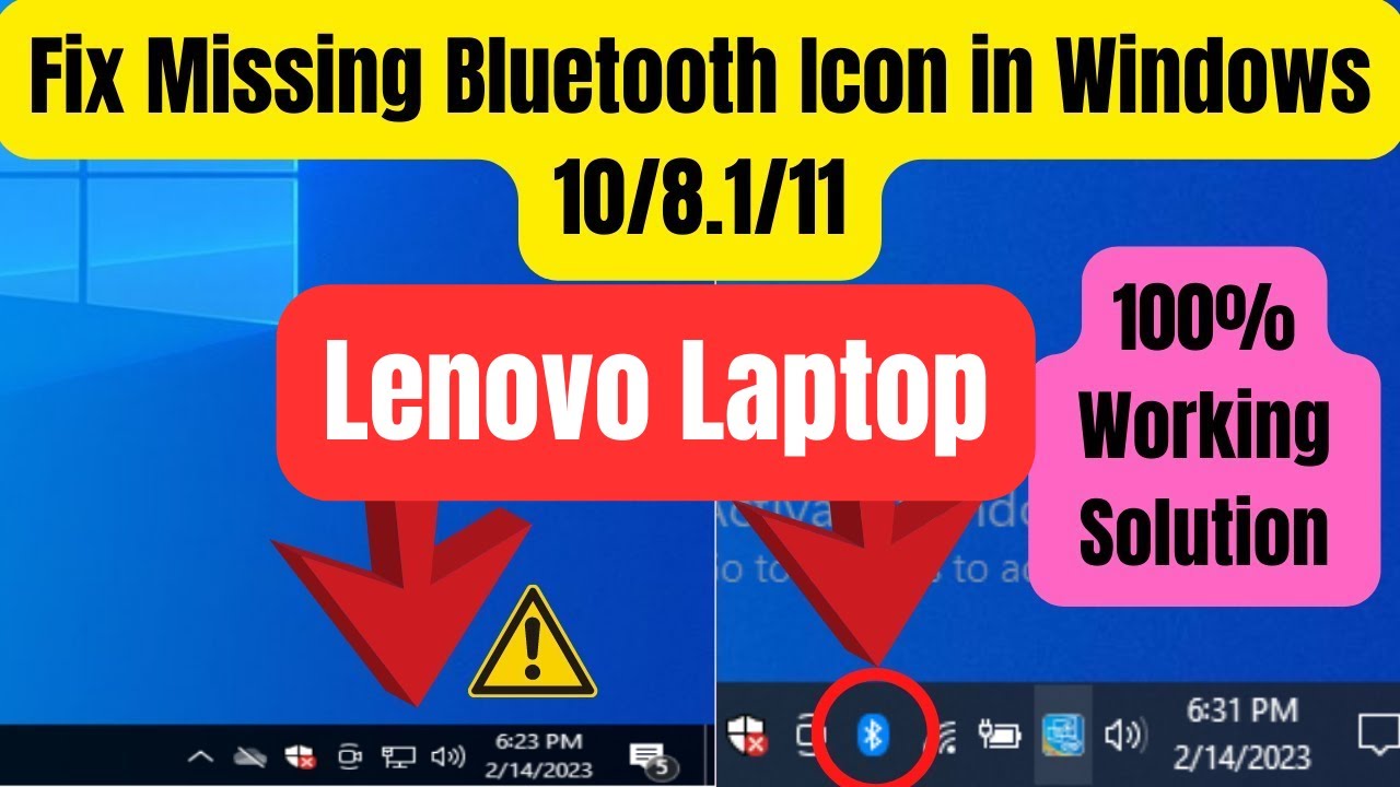 How to fix Bluetooth icon is missing on Taskbar in Windows 10 Lenovo ...