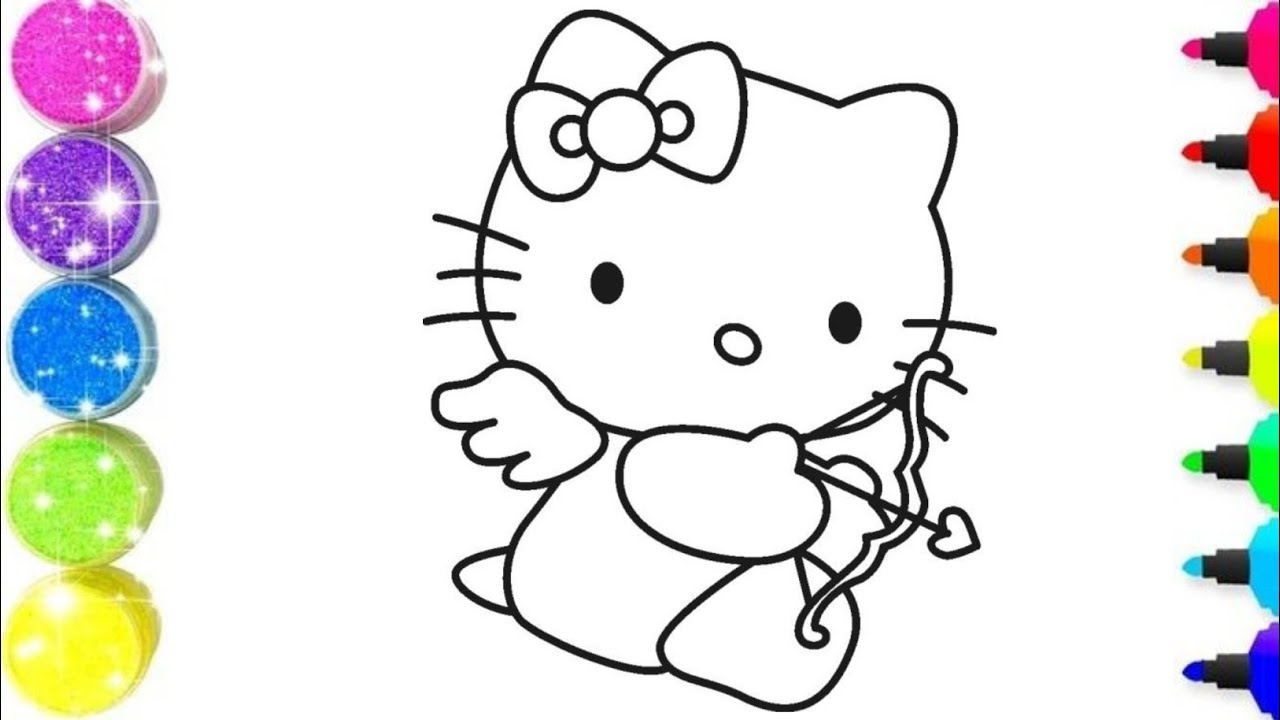 How to draw a hello kitty with heart step by step || hello kitty ...