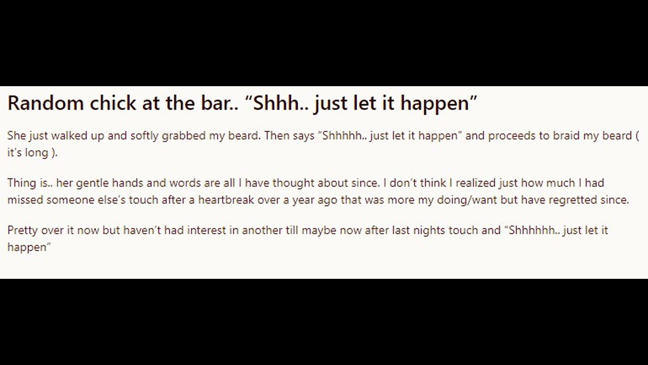 Random chick at the bar.. “Shhh.. just let it happen” - YouTube