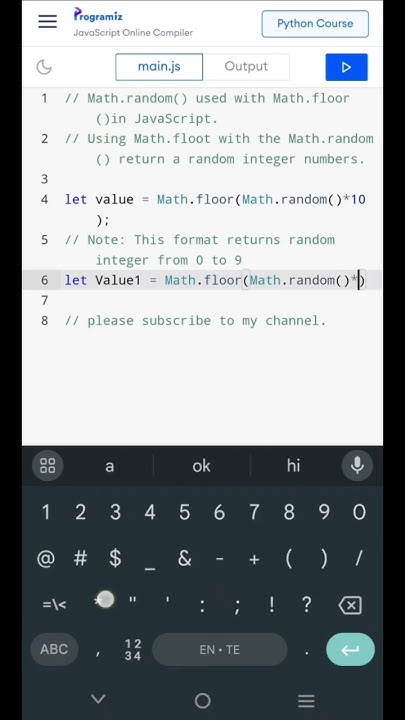 Math.floor Program using Math.Random()#javascript#education#programs# ...