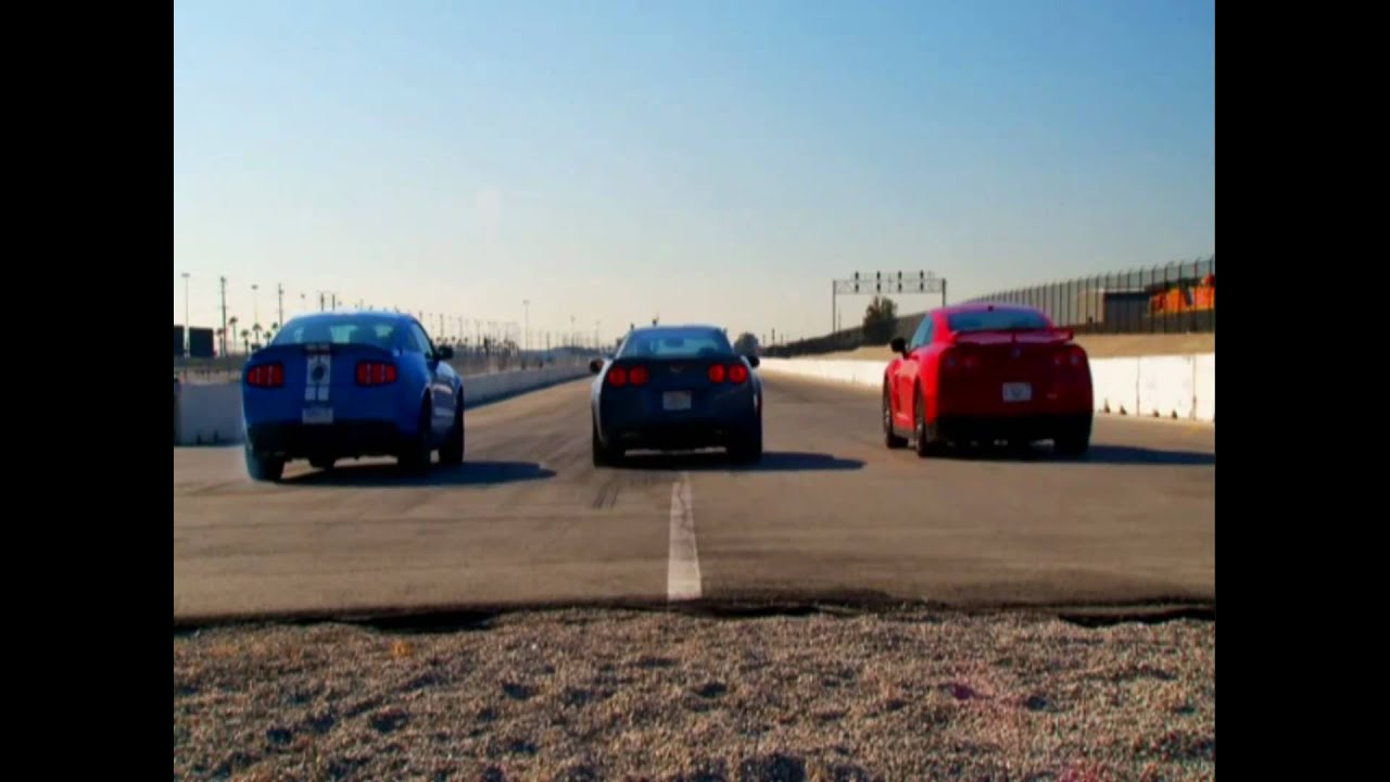 drag race : NISSAN GT-R vs CORVETTE ZO6 vs FORD SHELBY GT500 - YouTube