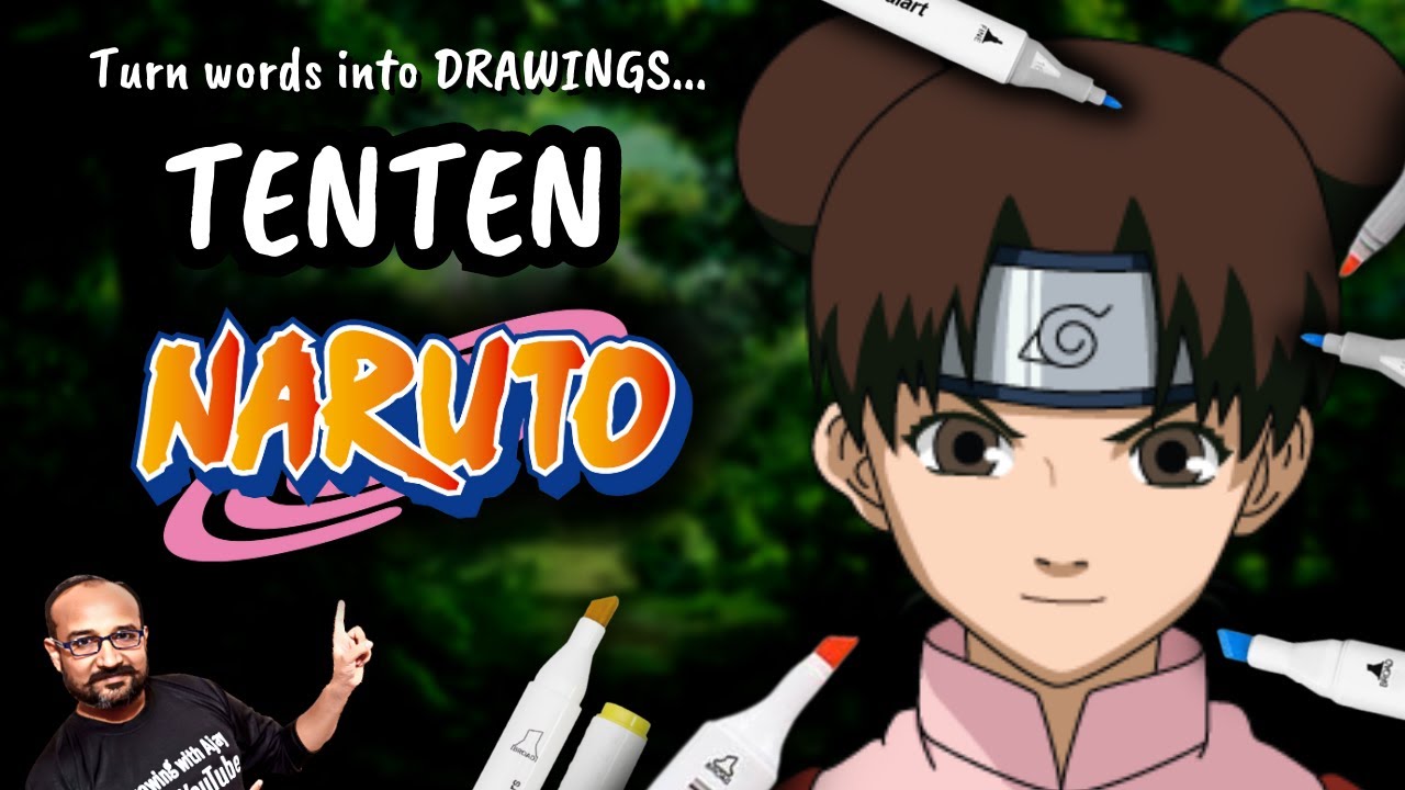 How to draw Tenten from naruto | Drawing Tenten | Word Drawing - YouTube