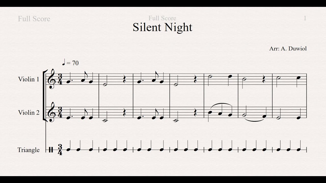 SILENT NIGHT CAROL - Easy Tutorial, NOTES! For violin, flute and ...