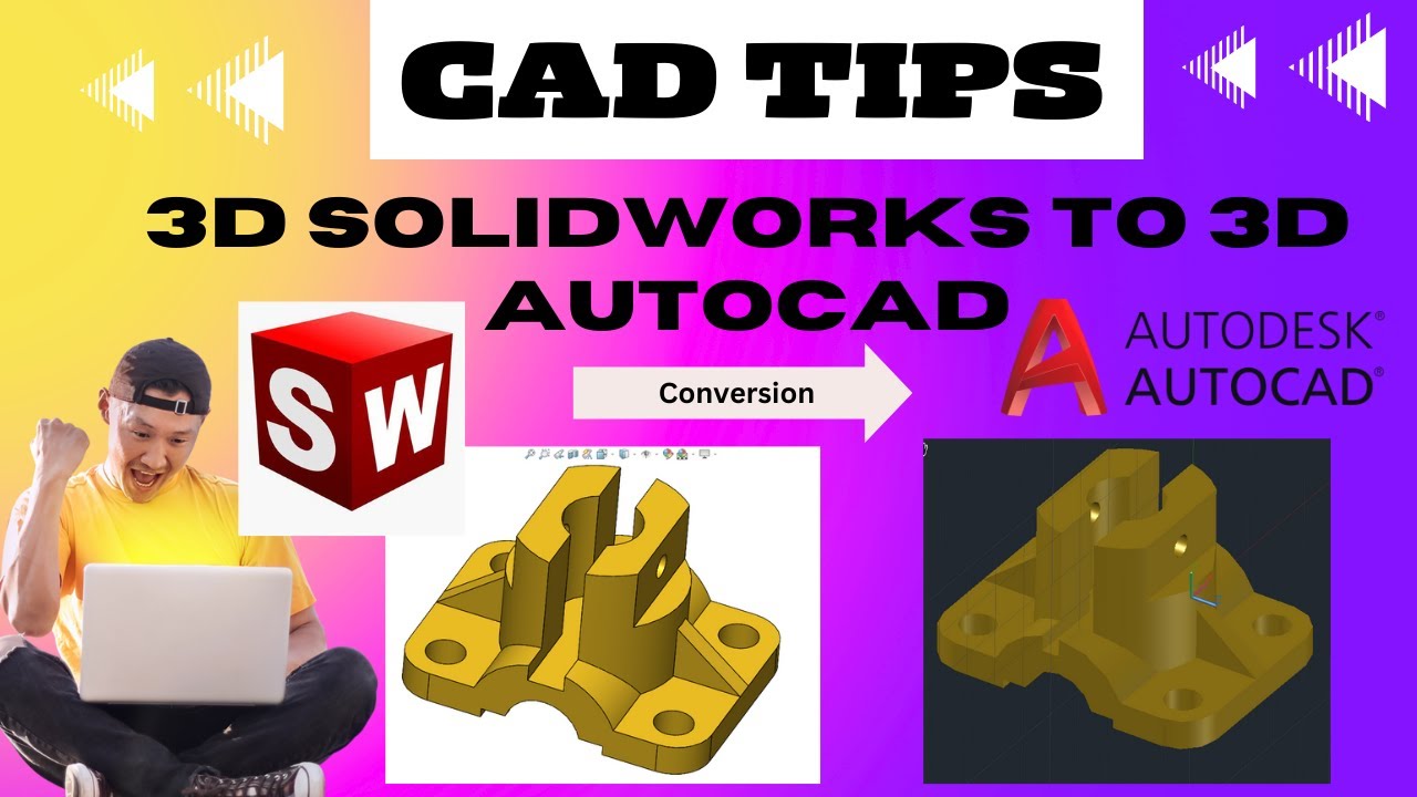 How to convert 3D Solidworks to 3D Autocad file easily || Solidworks to ...