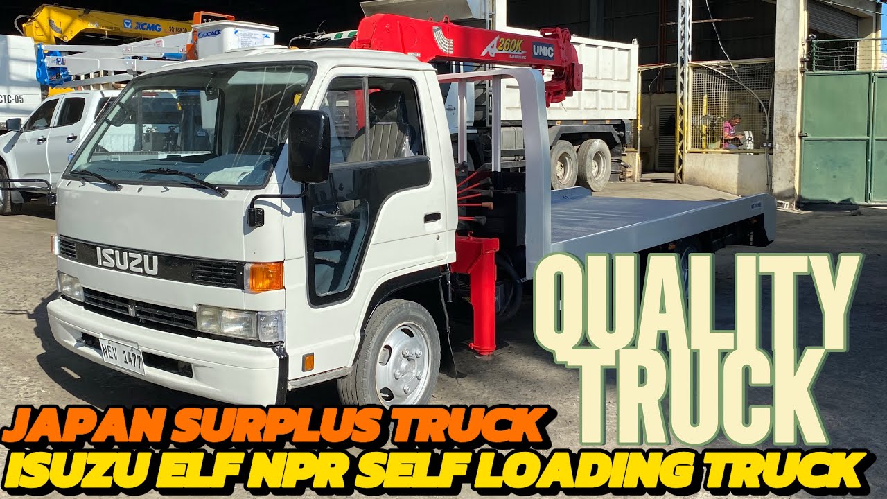 SELF LOADING BOOM CRANE ISUZU ELF NPR TRUCK - YouTube
