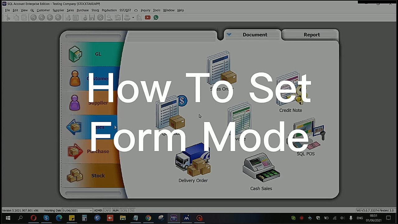 How To Set Form Mode SQL Accounting YouTube How To Set Form Mode SQL Accounting YouTube