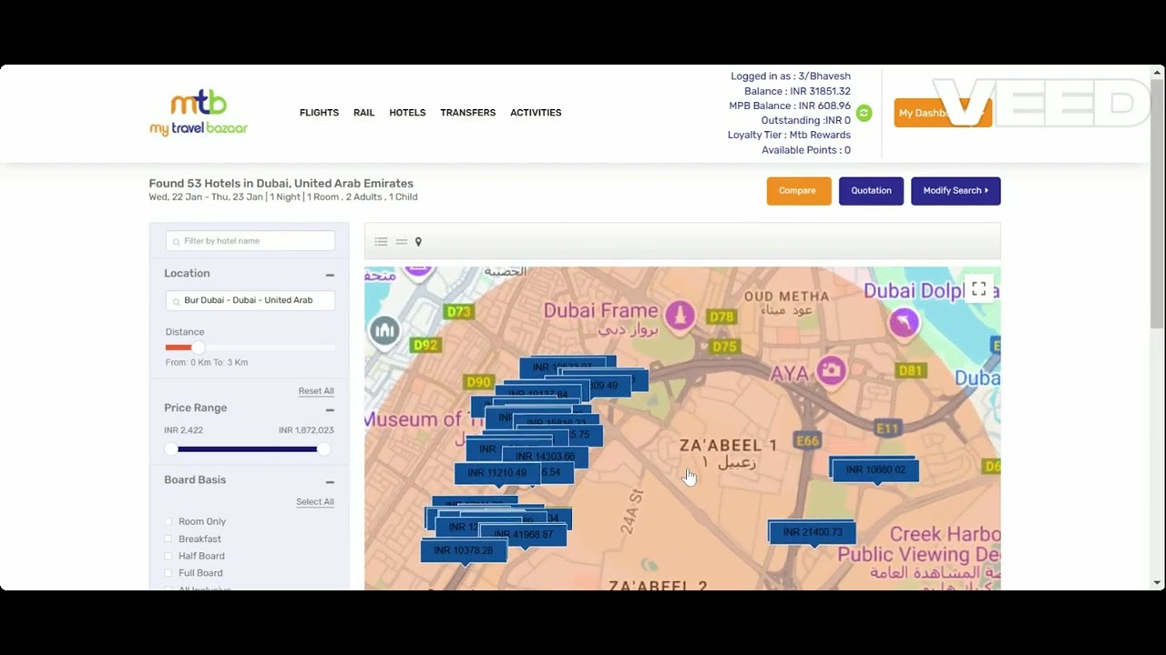 Hotel Booking Process on My Travel Bazaar - YouTube